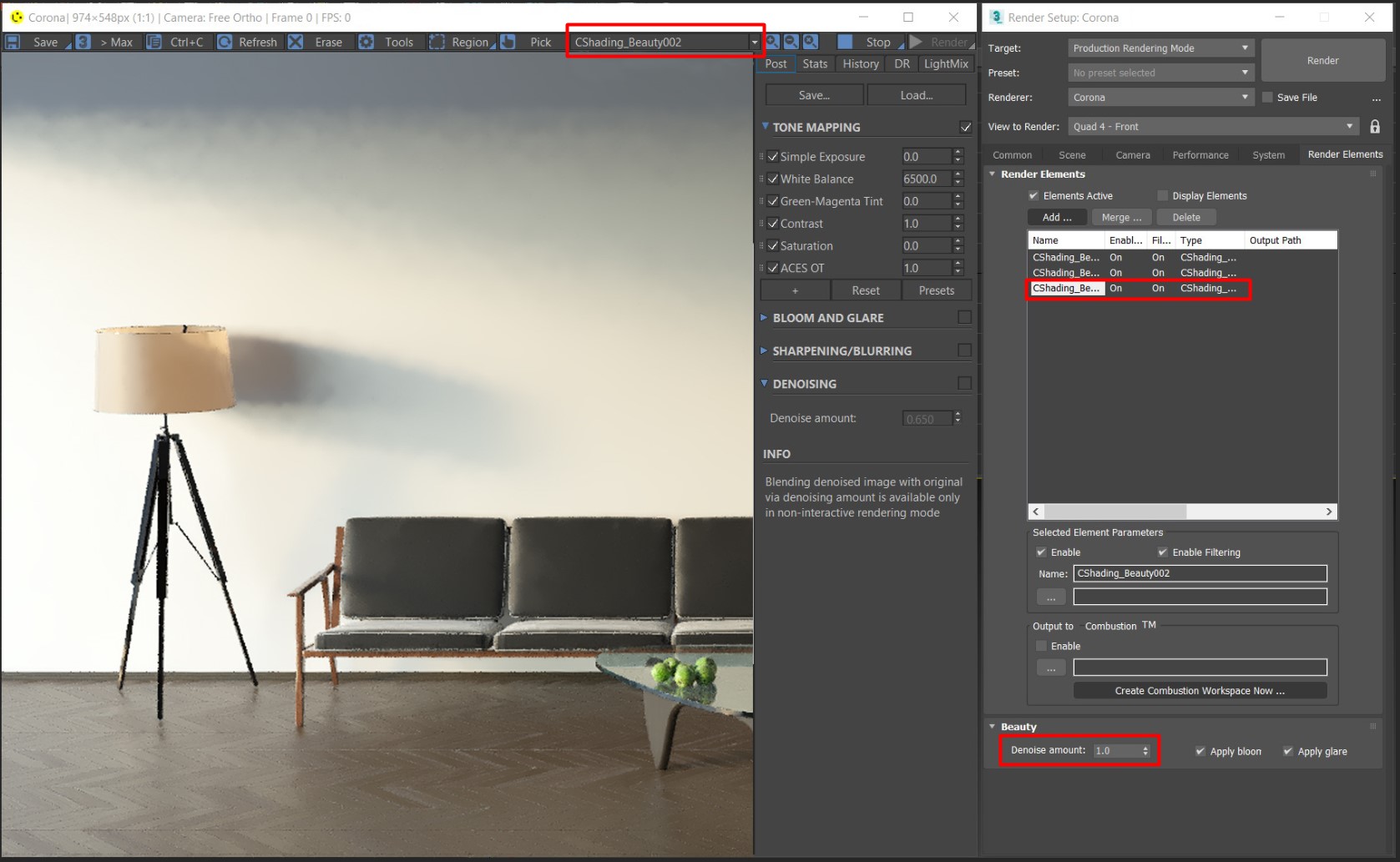 How to use denoising in Corona for 3ds Max? – Chaos Help Center