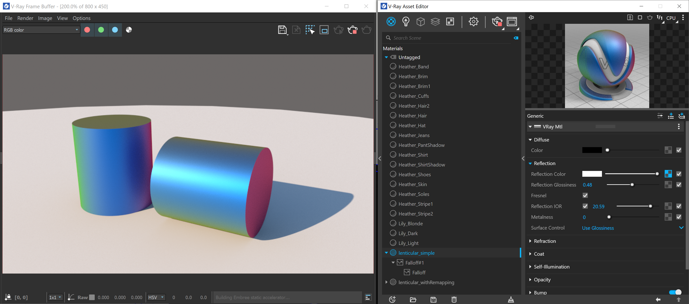 How to create a 3-way lenticular material where the texture changes depending on the viewing ...