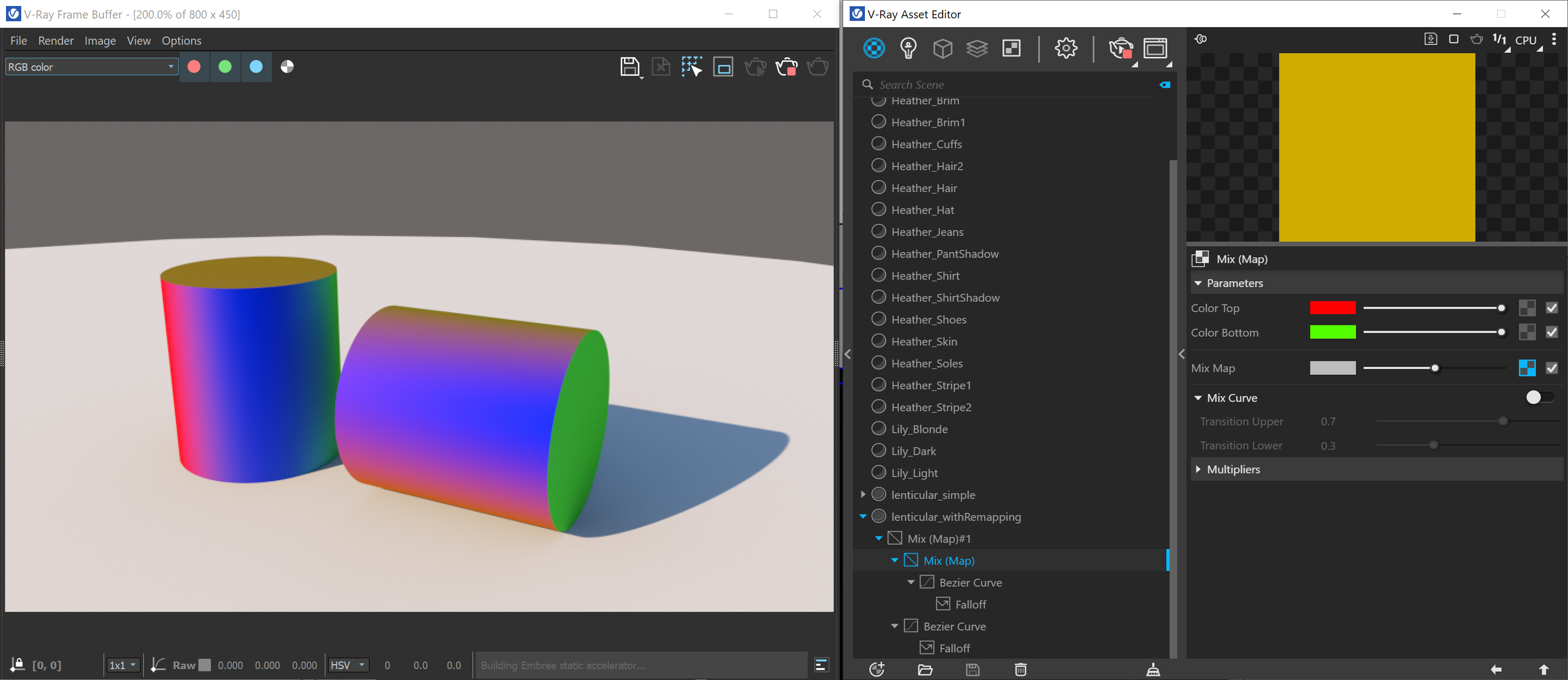 How to create a 3-way lenticular material where the texture changes ...