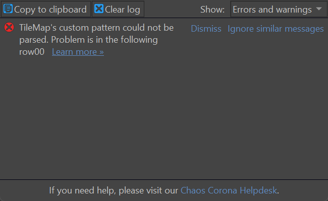 Tile Maps Custom Pattern Could Not Be Parsed Problem Is In The Following Row Chaos Help Center