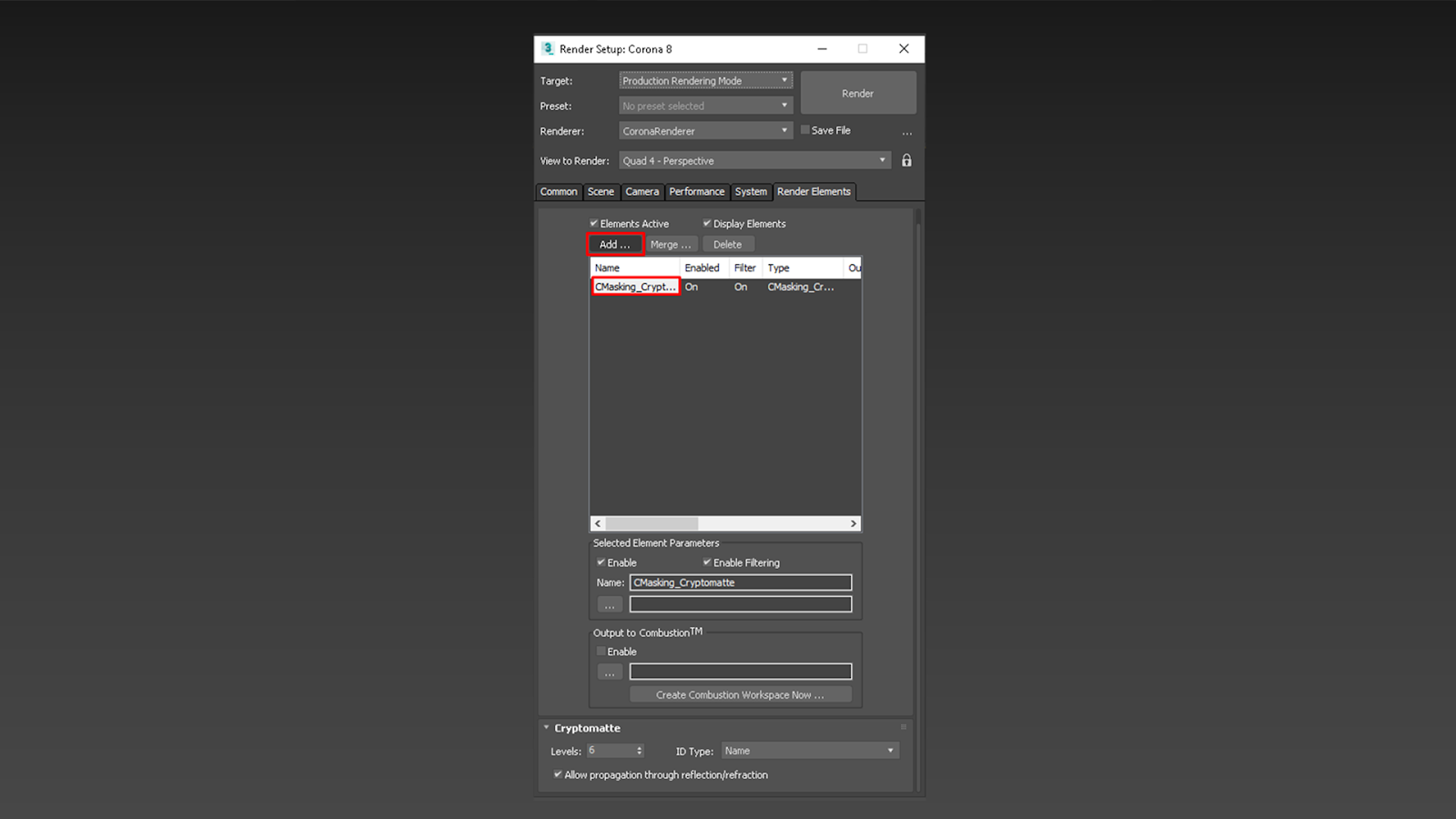 How to use the Corona Cryptomatte - 3ds Max – Chaos Help Center