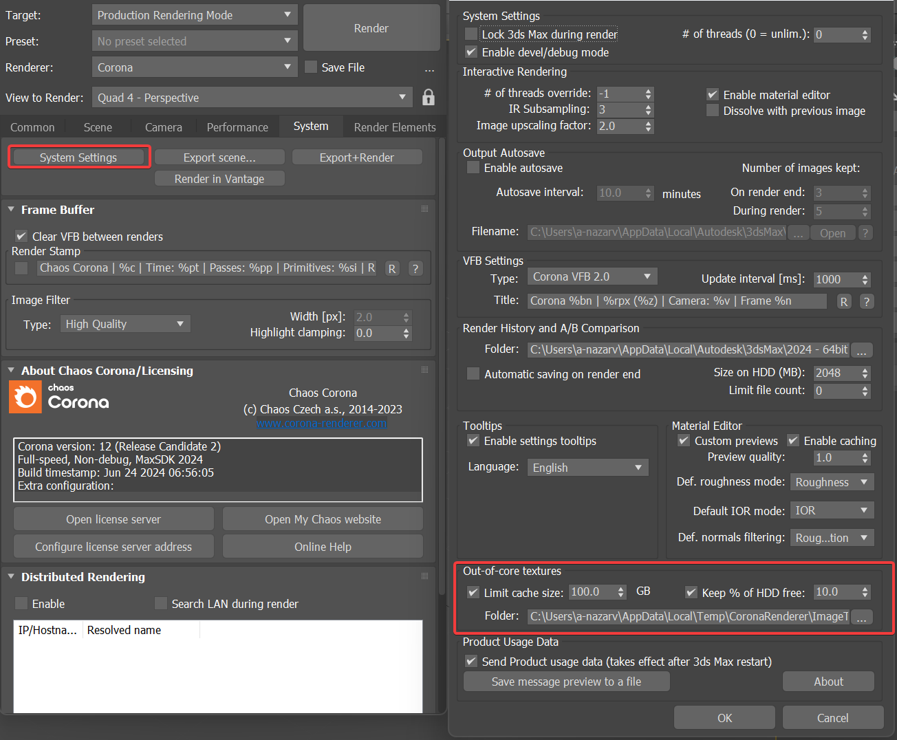 Out-of-core Rendering for textures - 3ds Max – Chaos Help Center