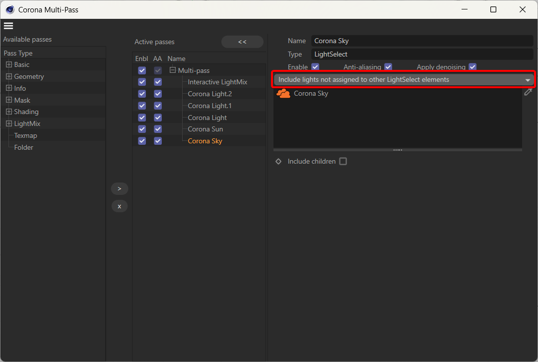 How to use interactive LightMix in Corona for C4D? – Chaos Help Center