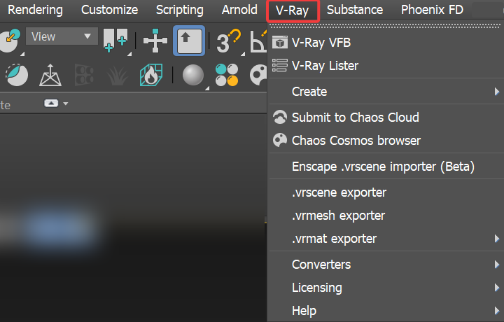 V-Ray commands missing from the 3ds Max Quad menu – Chaos Help Center