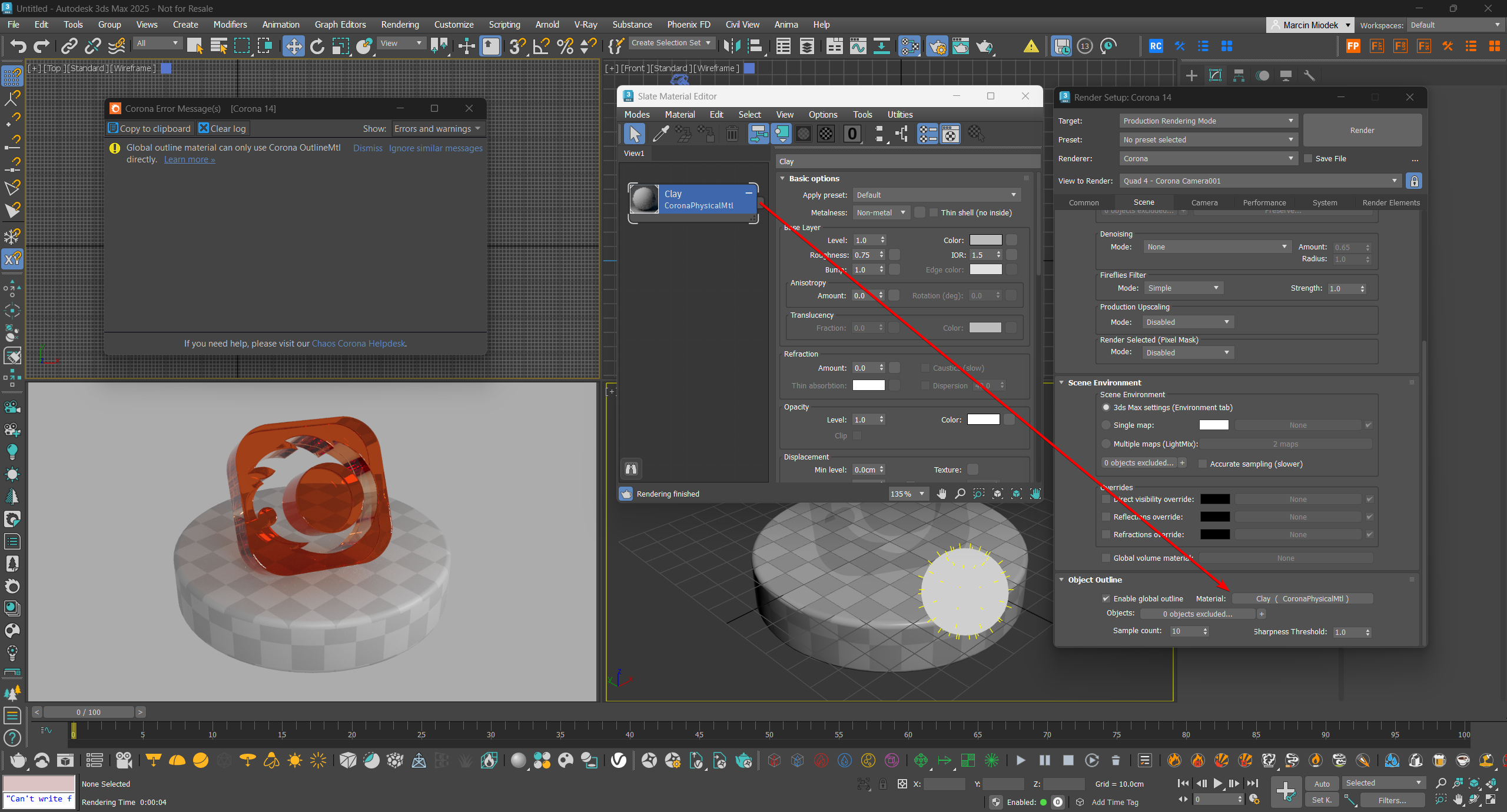 Global outline material can only use Corona Outline Mtl directly – Chaos Help Center