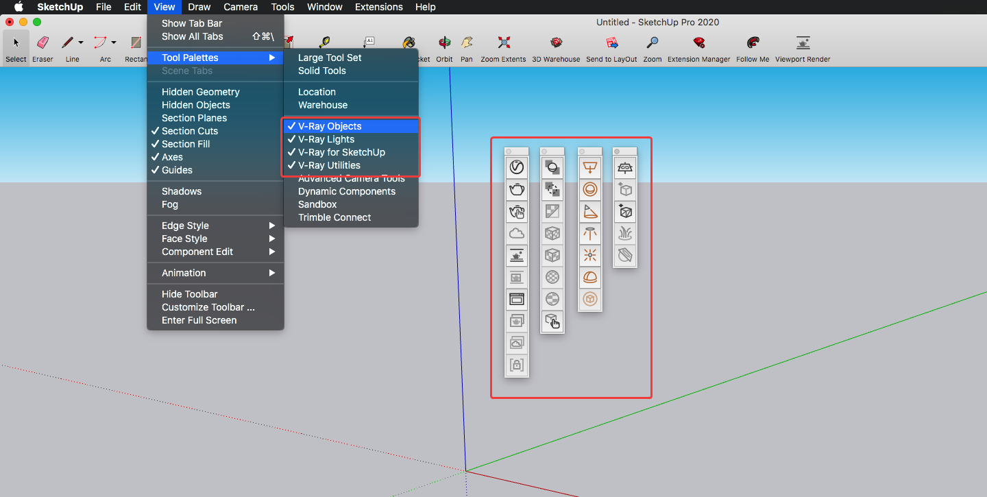 Missing V Ray Toolbars In V Ray For SketchUp Chaos Help Center