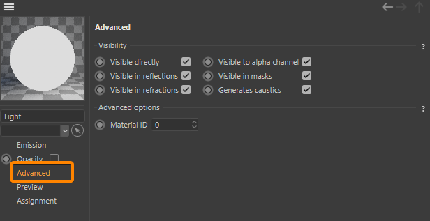 Corona Light Material - C4D – Chaos Help Center