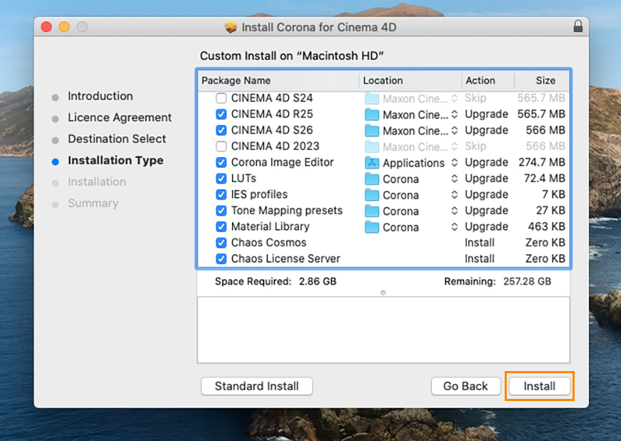 Corona for Cinema 4D Installation Process – Chaos Help Center